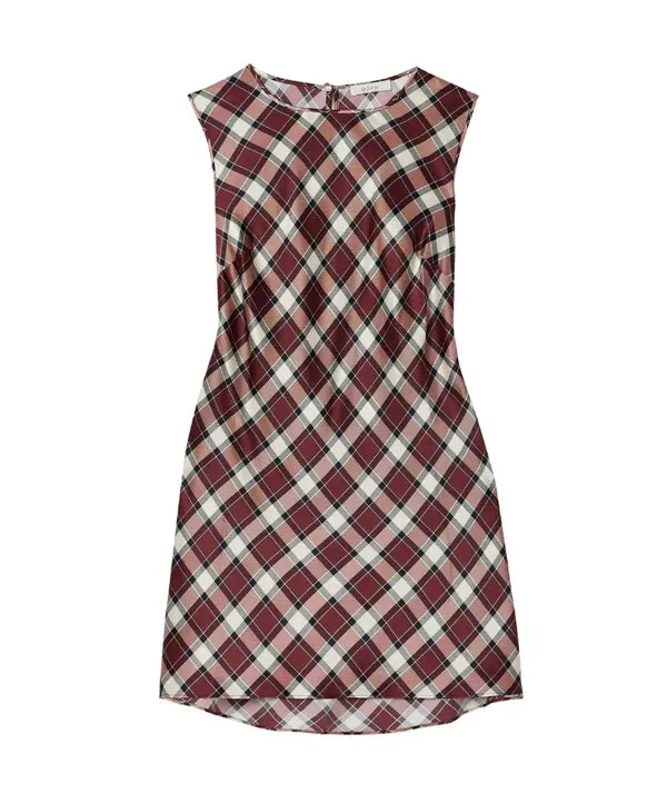 DÔEN Alamere Checked Silk-satin Mini Dress - Multi