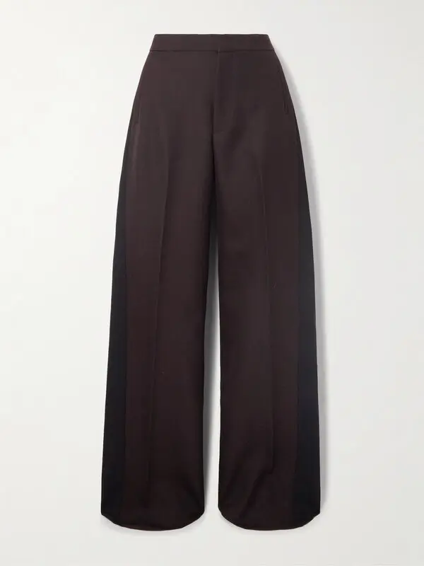DIOTIMA Planno Paneled Wool Wide-leg Pants