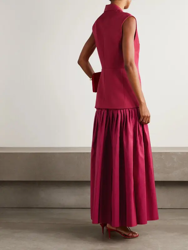 DIOTIMA Convertible Wool-twill And Silk-faille Maxi Dress