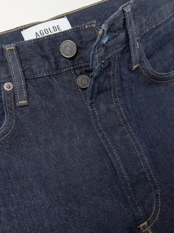 AGOLDE Luna Pieced High-waist Tapered Jeans - Blue