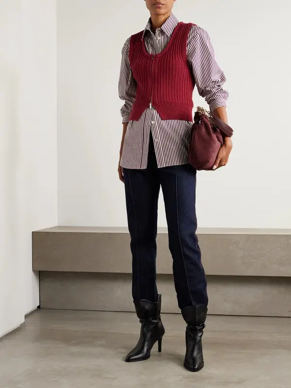 Isabel Marant Devima Ribbed Wool Vest