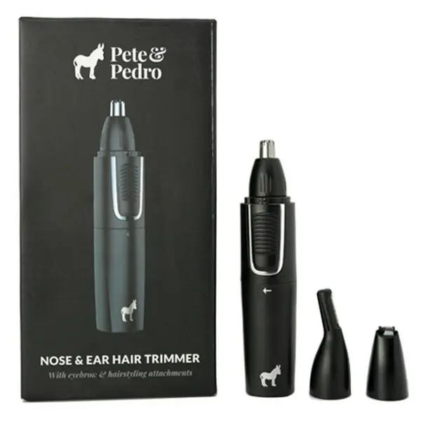PETE & PEDRO Nose & Ear Hair Trimmer With 3-piece Attachments, Usb Rechargeable - One-color