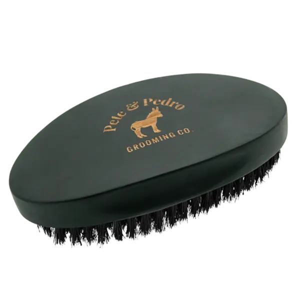 PETE & PEDRO Oval Military Boar Bristle Hair & Beard Brush - One-color