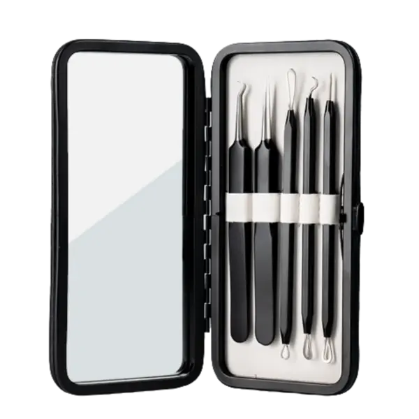 PETE & PEDRO Acne & Blackhead Removal Skin Tool 5-piece Set With Mirror - One-color