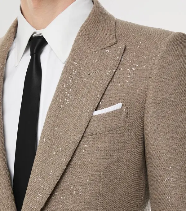 TOM FORD Virgin Wool-blend Sequinned Blazer