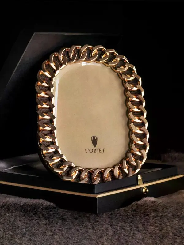 L'Objet Cuban Link Photo Frame - Gold