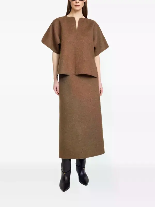 BY MALENE BIRGER Palomie Slit Skirt - Brown