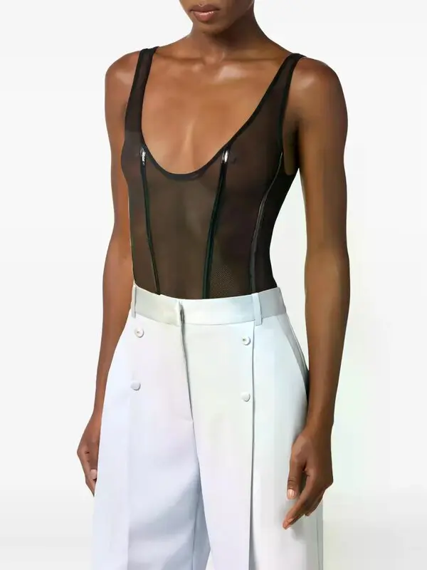 Elisabetta Franchi Tulle Bodysuit