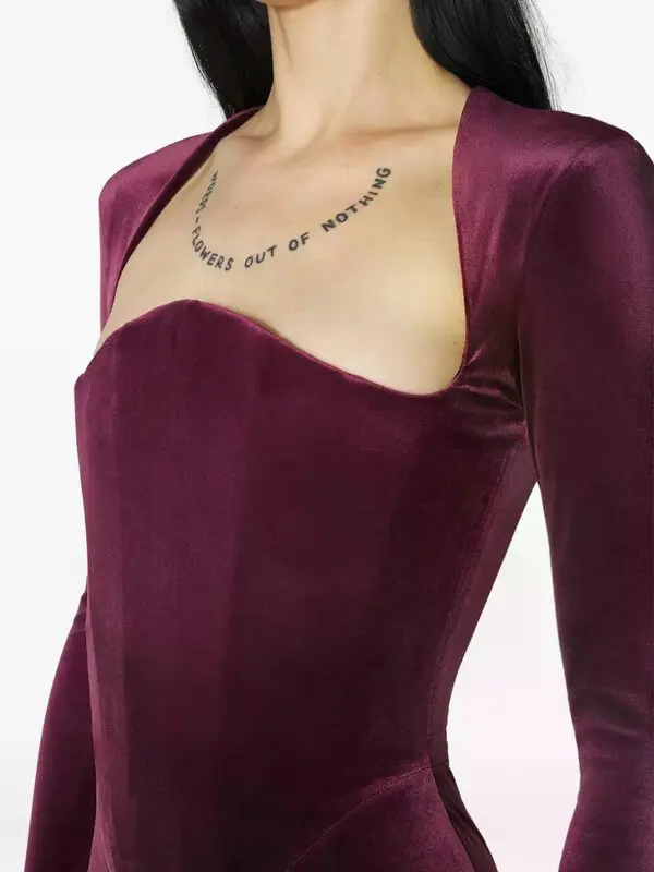 mugler purple dress Mugler Long-Sleeve Mini Dress - Purple - 50% Off