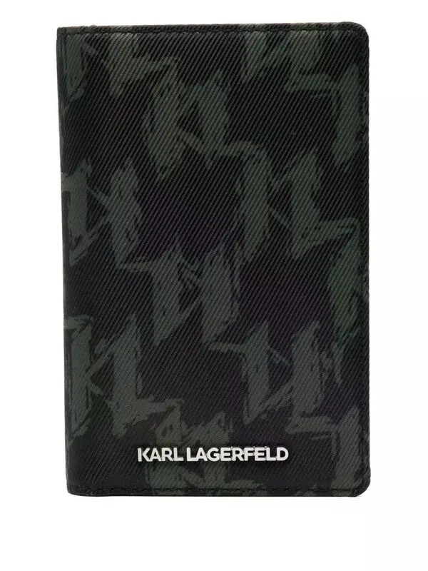 Karl Lagerfeld K/monogram Passport Holder - Black
