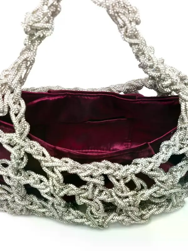 TWENTY FOURHAITCH Flower Appliqué Shoulder Bag