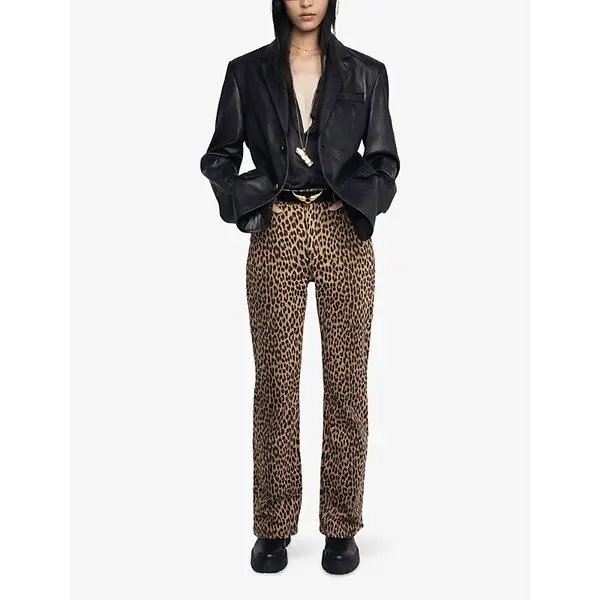 Zadig&Voltaire Evy Leopard-print Denim Jeans