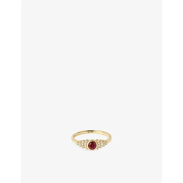 Astley Clarke Icon 14ct Yellow Ruby And Lab-grown Diamond Ring - Gold