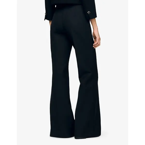 Sandro Pocketed Wide-leg Wool-blend Trousers