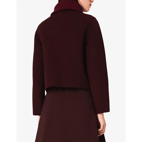 Maje Reversible Double-face Wool-blend Jacket - Burgundy