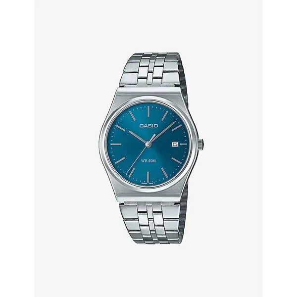 Casio Stainless Steel Strap Watch - Silver / Blue