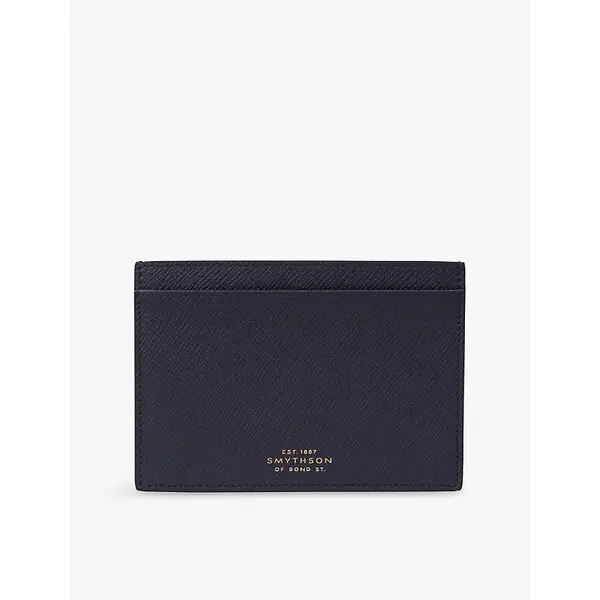 Smythson Panama Leather Passport Sleeve - Navy