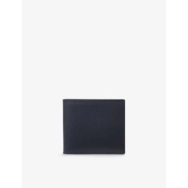 Smythson Panama 6-card Slot Leather Wallet - Navy