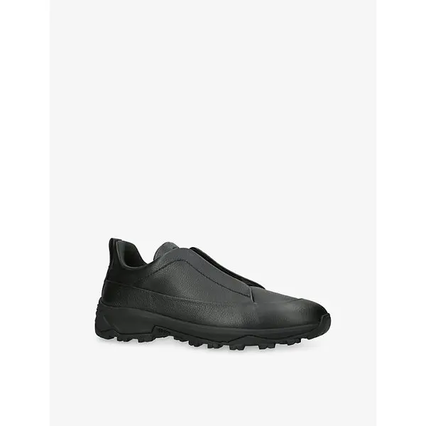 Zegna Triple Stitch™ Monte Leather Sneakers - Black