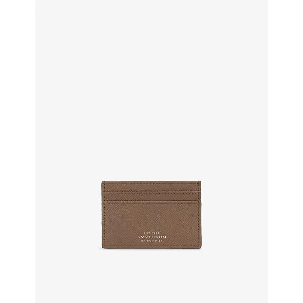 Smythson Stars Panama Flat Leather Card Holder - Fawn