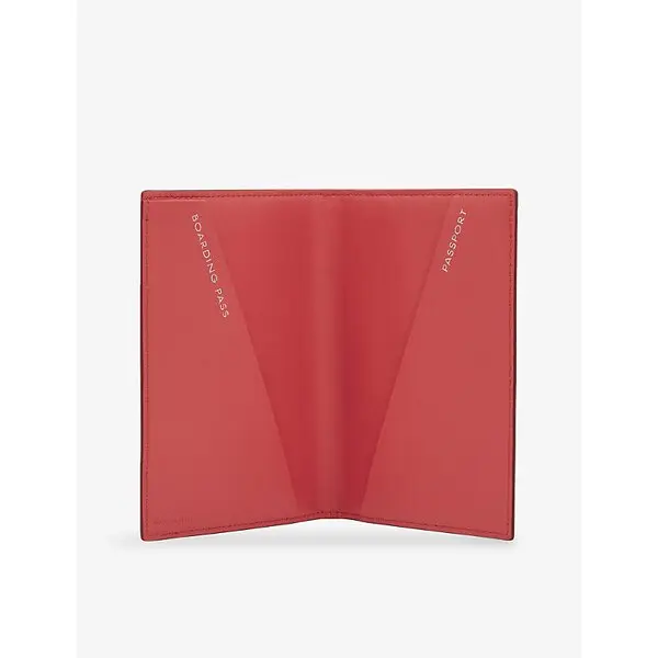 Smythson Mara Croc-embossed Leather Passport Cover