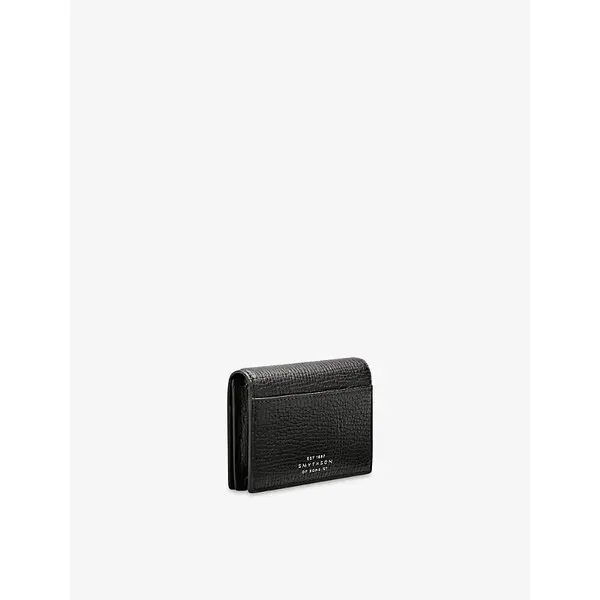Smythson Ludlow Folded Leather Card Case - Black