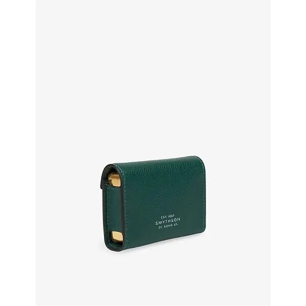 Smythson Single Play Leather Playing Card Case - Forest Green