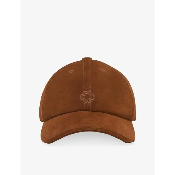 Maje Logo-embroidered Suede Baseball Cap - Camel