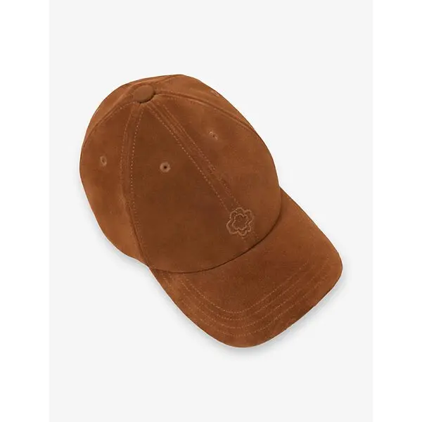 Maje Logo-embroidered Suede Baseball Cap