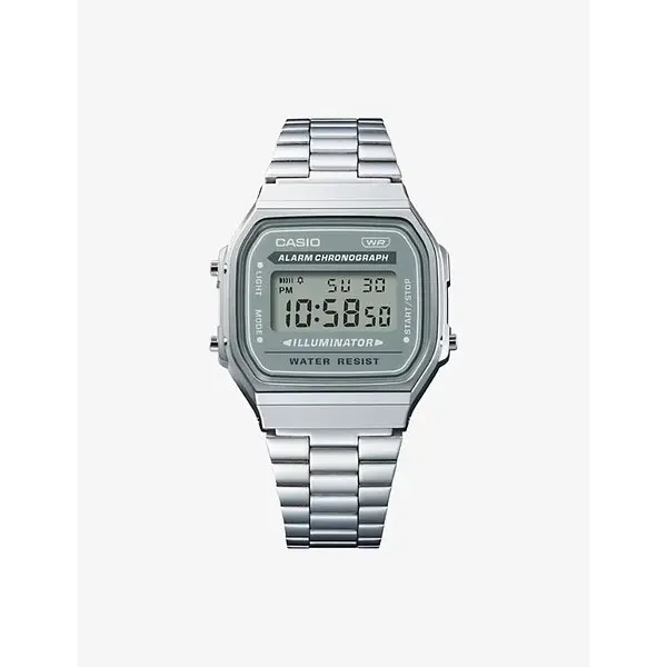 Casio Vintage Stainless Steel And Resin Quartz Watch - Silver / Green