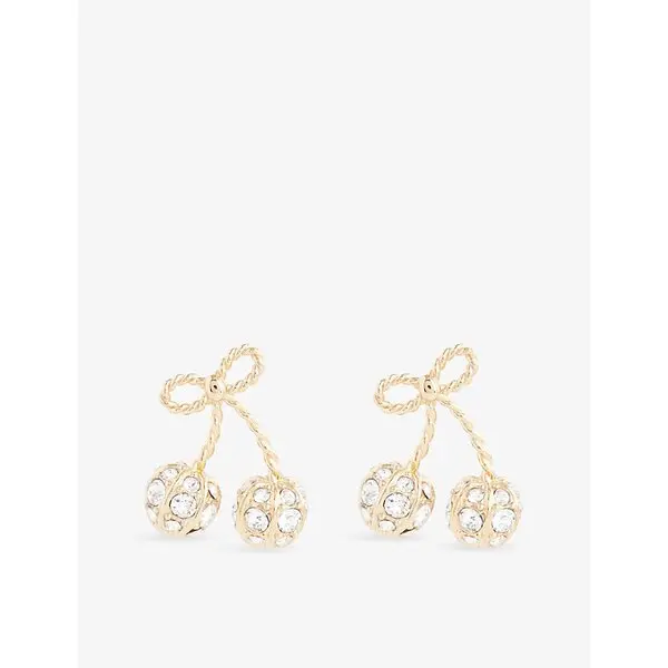 Valentino Garavani Cherryfic Swarovski Crystal Earrings - Oro Crystal