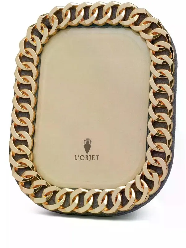 L'Objet Cuban Link Photo Frame - Brown
