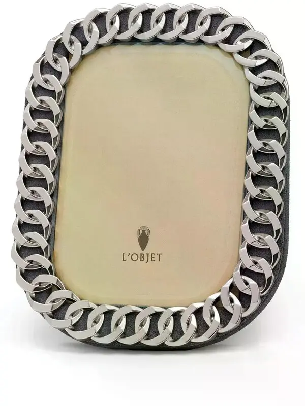 L'Objet Cuban Link Photo Frame - Brown