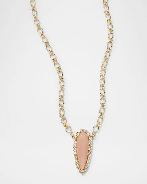 JAMIE TURNER Sparrow Pendant Necklace - Pink Moonstone