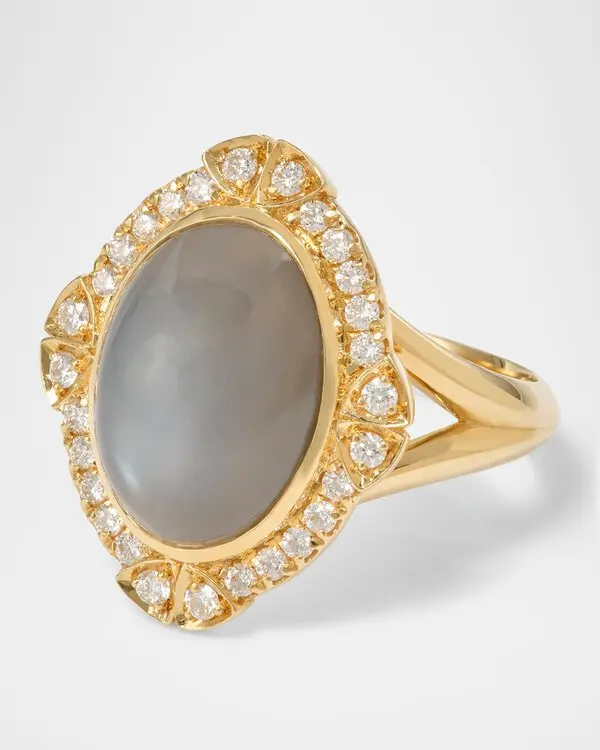 JAMIE TURNER Lunara Cocktail Ring - Grey Moonstone