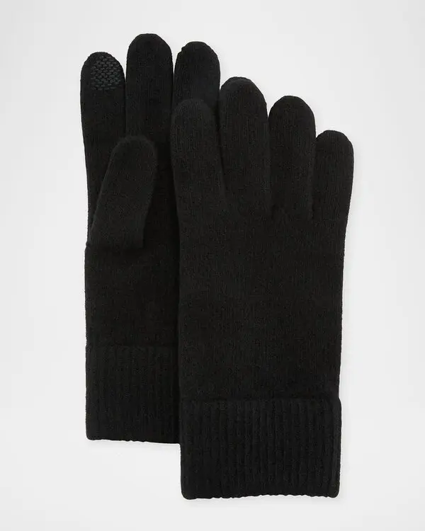 Bergdorf Goodman Cashmere Touchscreen Gloves - Black