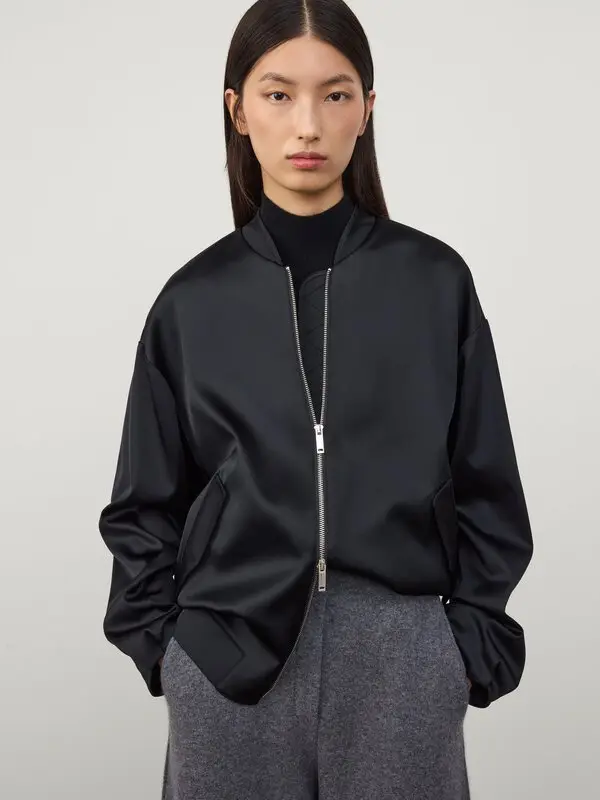 LISA YANG STORE Satin Bomber Jacket