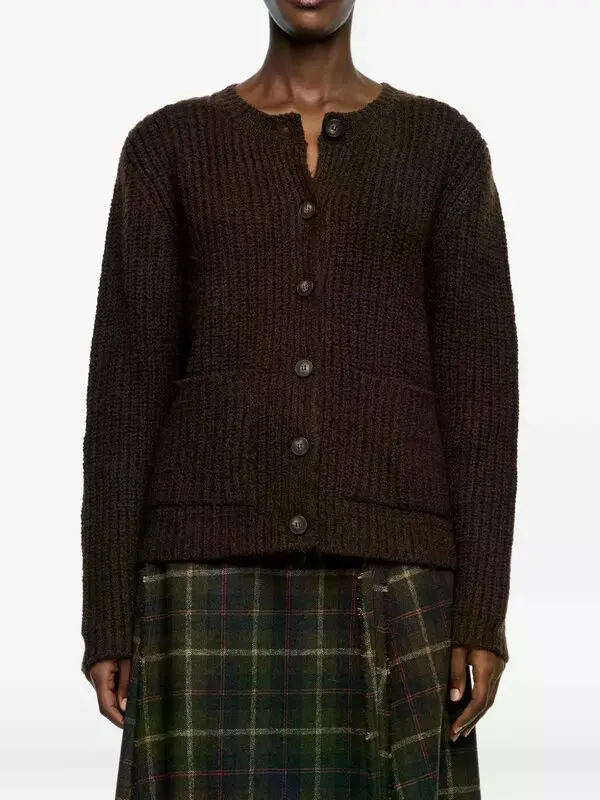 Bimba Y Lola Button-up Ribbed Knit Cardigan