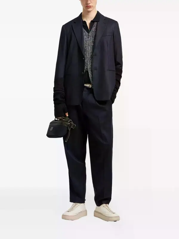 Emporio Armani Logo-plaque Wool Trousers