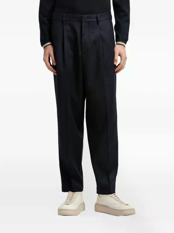 Emporio Armani Logo-plaque Wool Trousers