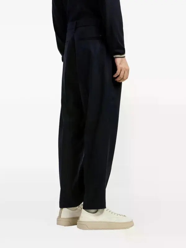Emporio Armani Logo-plaque Wool Trousers