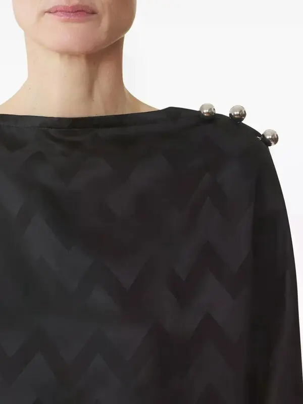 LANVIN Chevron-pattern Blouse With Button Detail