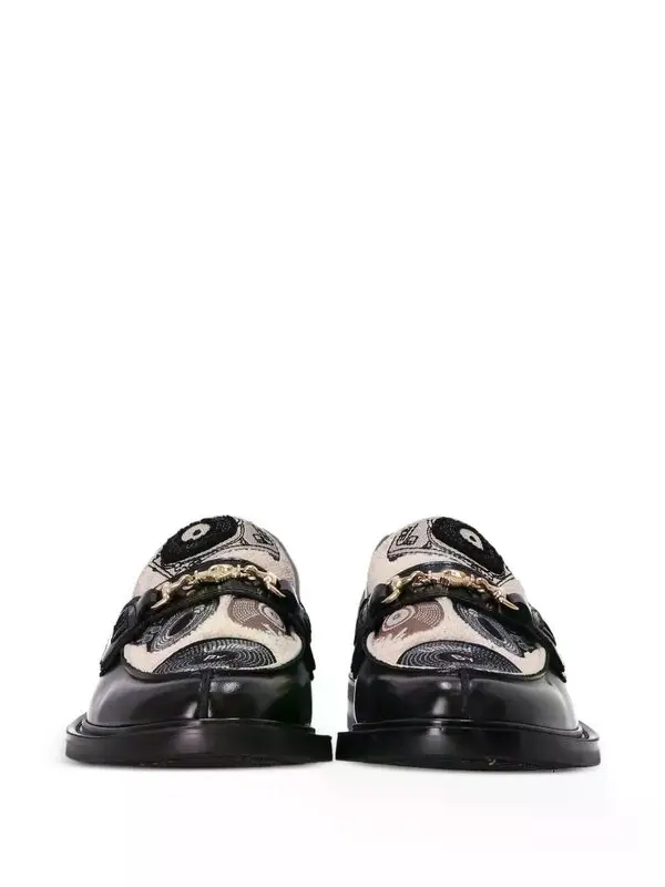 Filling Pieces Graphic Pattern Leather Loafers