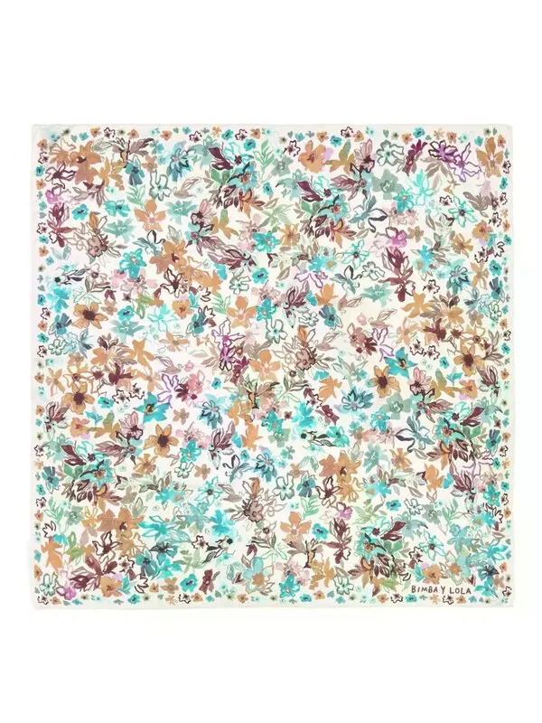 Bimba Y Lola Floral Scarf - White