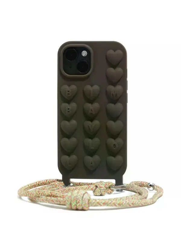 Bimba Y Lola Heart-embellished Iphone 15 Phone Case - Brown