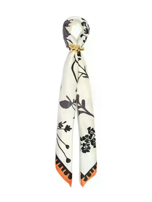 Bimba Y Lola Floral Scarf - White