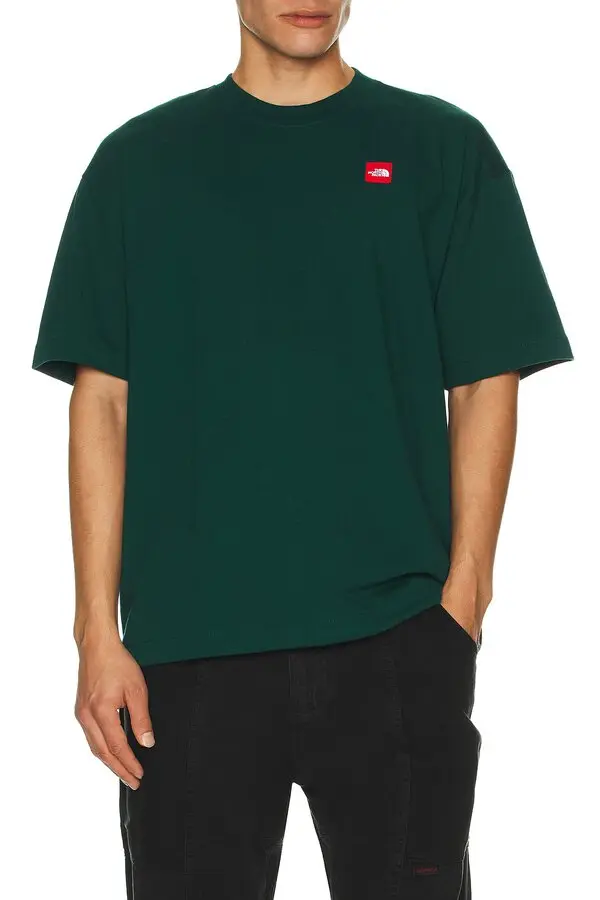 The North Face Red Box Tee In Green
