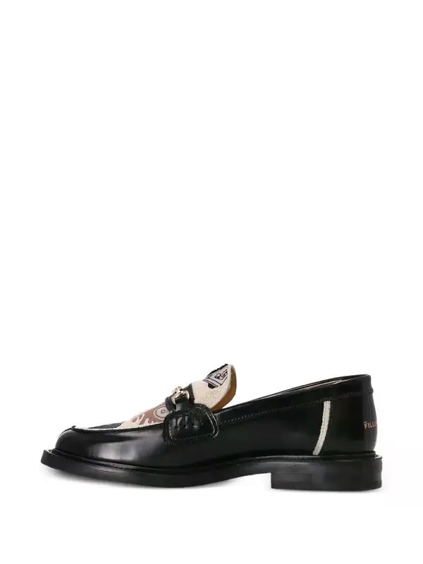 Filling Pieces Graphic-pattern Leather Loafers