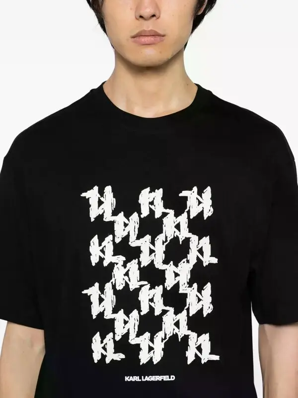 Karl Lagerfeld Monogram-embossed T-shirt