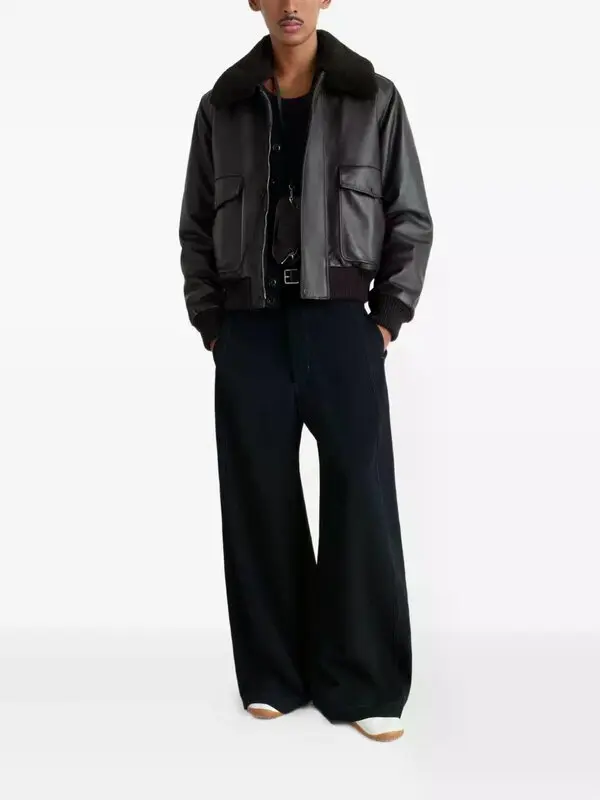 LEMAIRE Fur-collar Leather Jacket